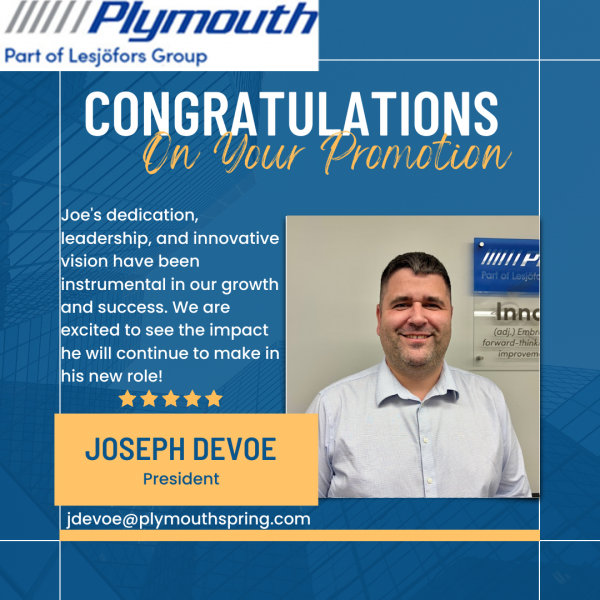New Leadership at Plymouth Spring - Joe Devoe New President